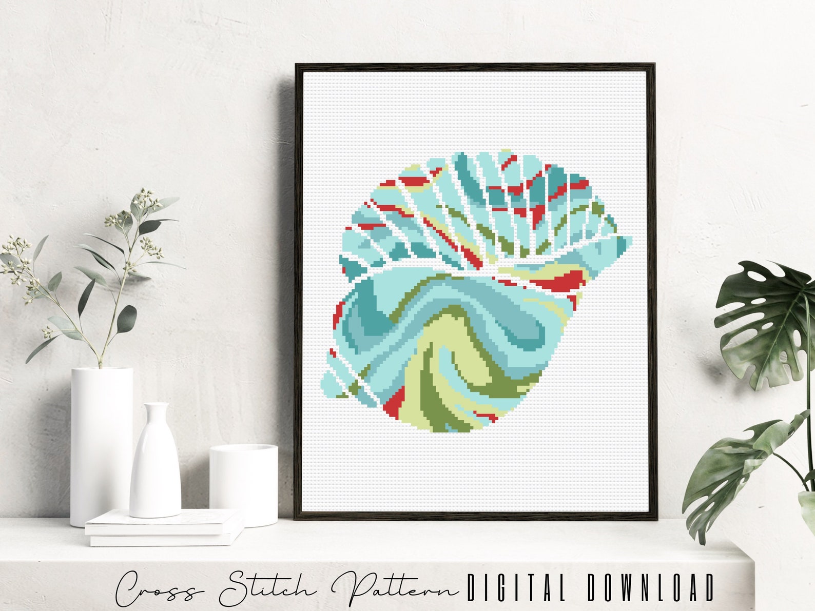 Modern Sea Life Cross Stitch Pattern Sea Shell Cross Stitch - Etsy