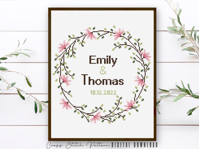 Wedding Modern Cross Stitch Pattern Personalized Counted - Etsy
