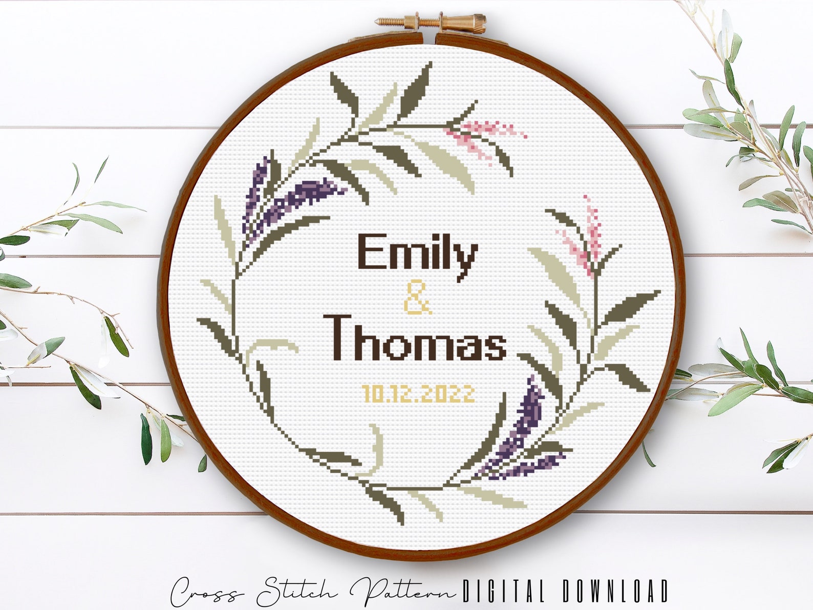 Wedding Modern Cross Stitch Pattern Personalized Counted - Etsy