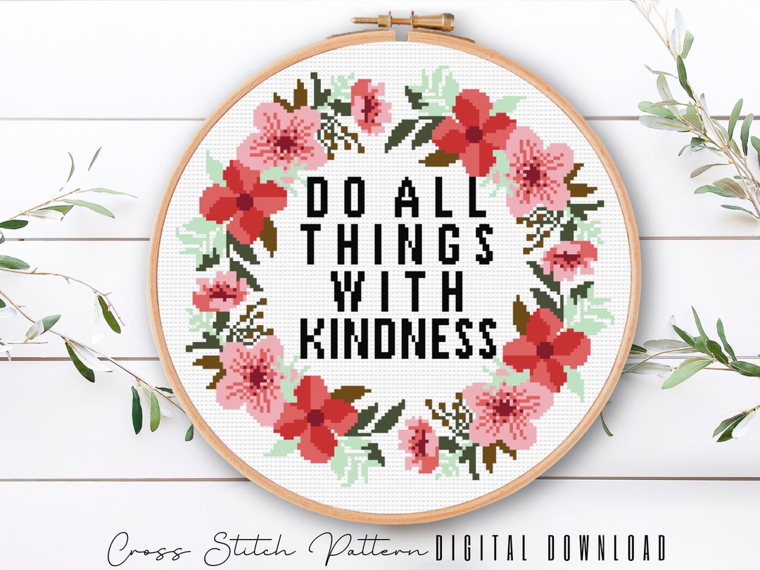 Inspirational Cross Stitch Pattern, Counted Cross Stitch Quote, Modern ...