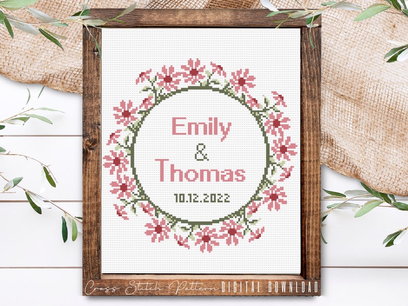 Wedding Modern Cross Stitch Pattern Personalized Counted - Etsy