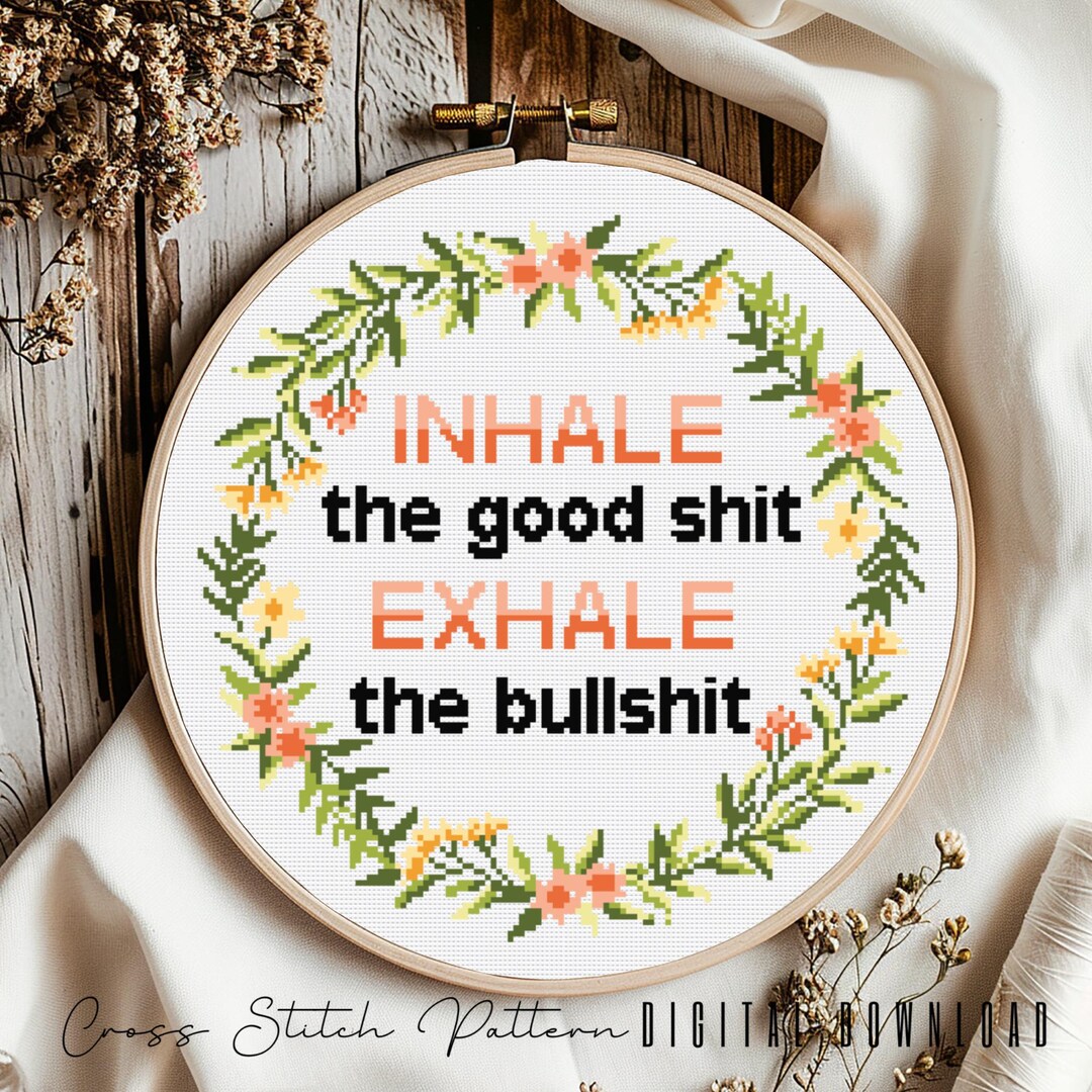 Floral Sassy Cross Stitch Pattern, Feminist Cross Stitch, Subversive ...