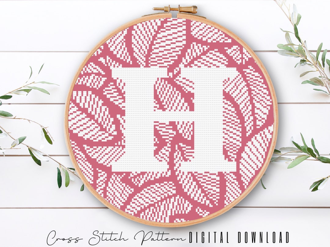 Letter H, Cross Stitch Alphabet Pattern, Modern Monogram, Counted Cross ...
