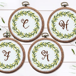 Monogram Cross Stitch Pattern, Easy Counted Cross Stitch Sampler ...