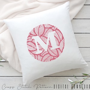 Letter M, Cross Stitch Alphabet Pattern, Modern Monogram, Counted Cross ...