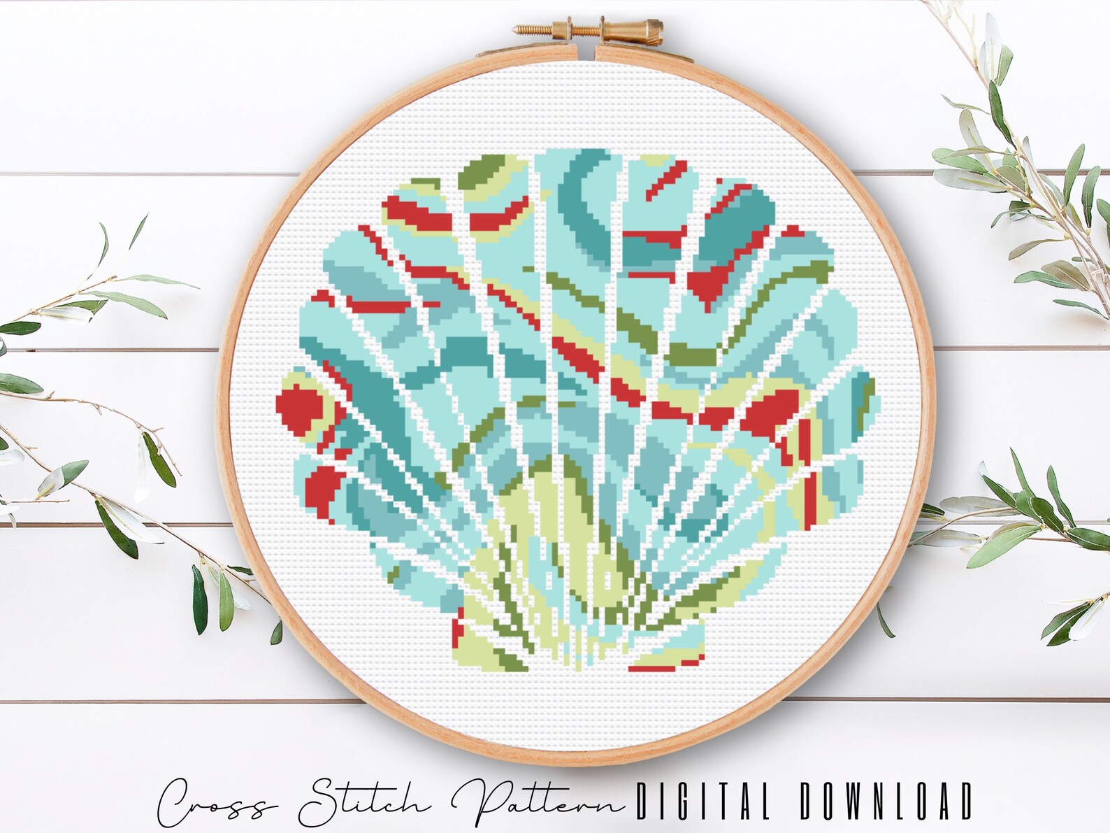 Modern Sea Life Cross Stitch Pattern Sea Shell Cross Stitch - Etsy