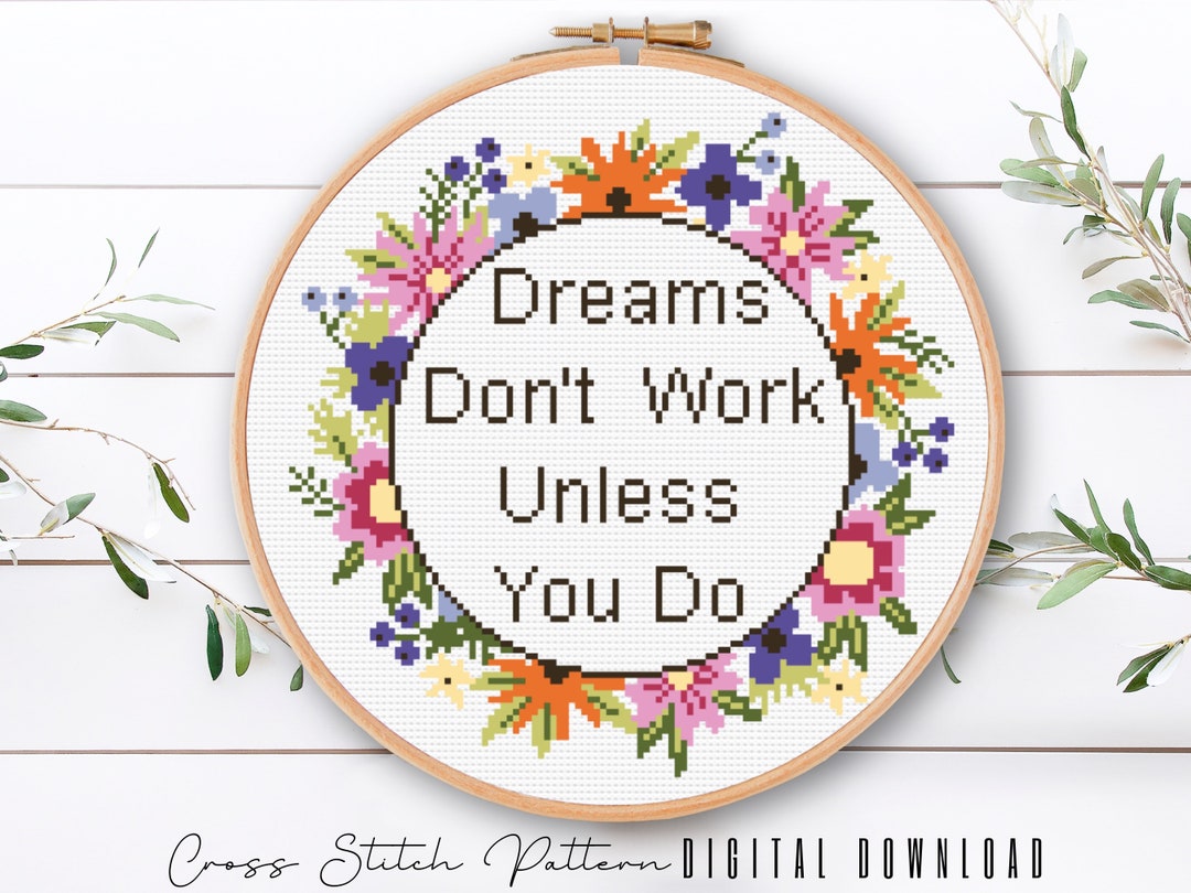 Inspirational Cross Stitch Pattern, Counted Cross Stitch Quote, Modern ...