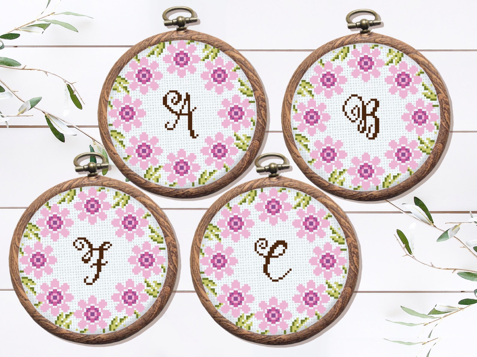 Monogram Cross Stitch Pattern: Easy Initial Embroidery (digital ...