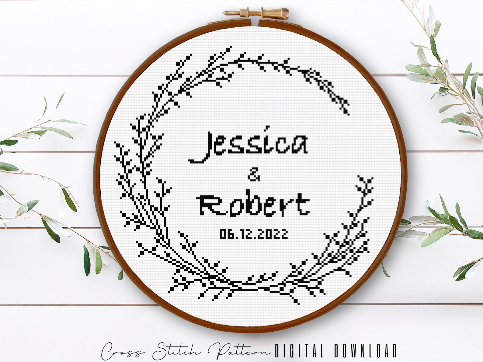 Wedding Modern Cross Stitch Pattern Personalized Counted - Etsy