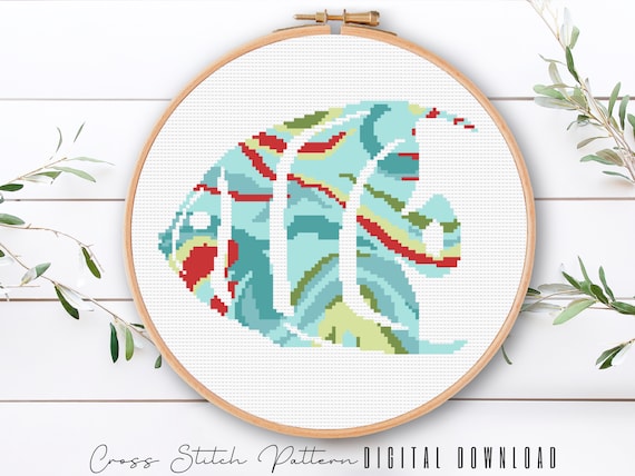 Modern Sea Life Cross Stitch Pattern Cross Stitch Fish | Etsy