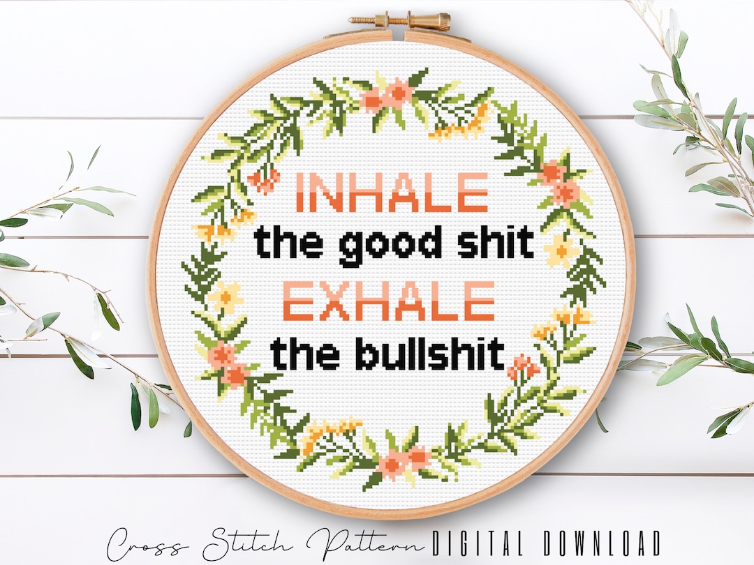 Floral Sassy Cross Stitch Pattern: Feminist Embroidery (digital ...