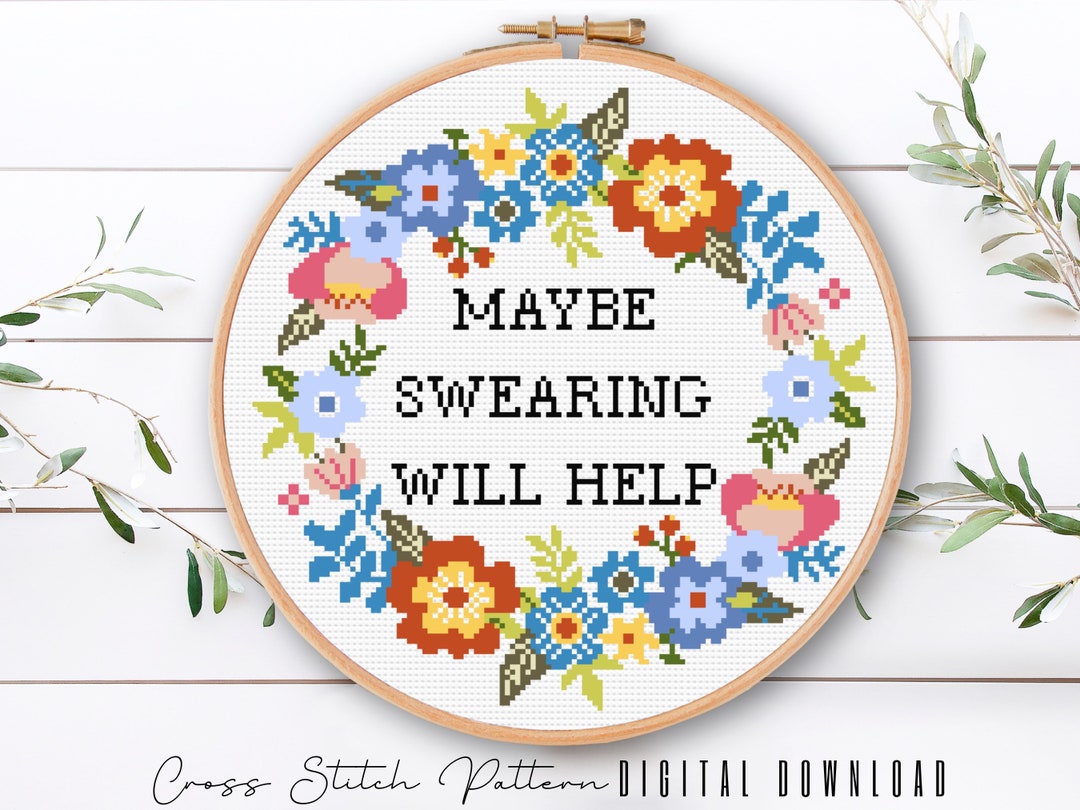 Floral Sassy Cross Stitch Pattern, Feminist Cross Stitch, Subversive ...