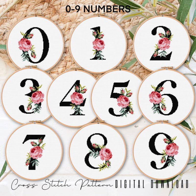 Cross Stitch Numbers - Etsy