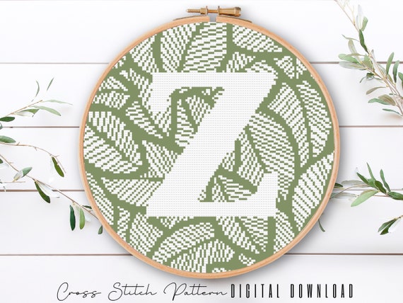 Letter Z Cross Stitch Alphabet Pattern Modern Monogram | Etsy