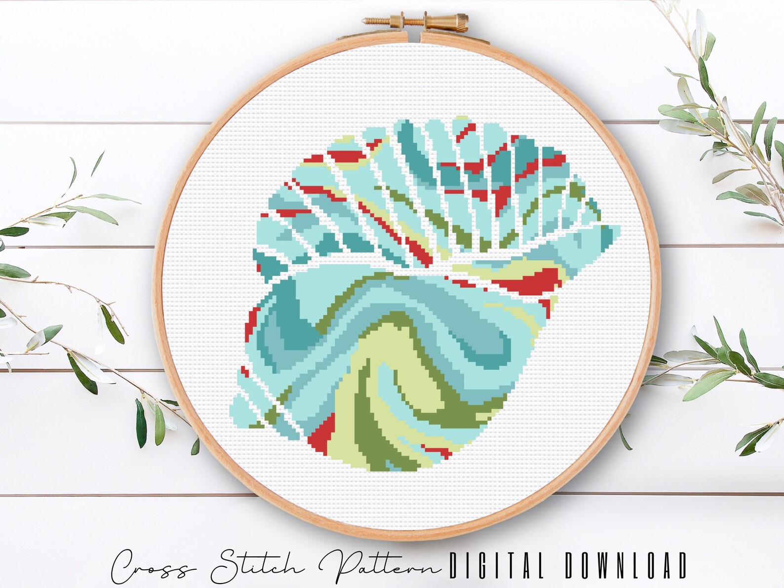 Modern Sea Life Cross Stitch Pattern Sea Shell Cross Stitch - Etsy