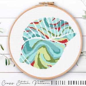 Modern Sea Life Cross Stitch Pattern Sea Shell Cross Stitch - Etsy