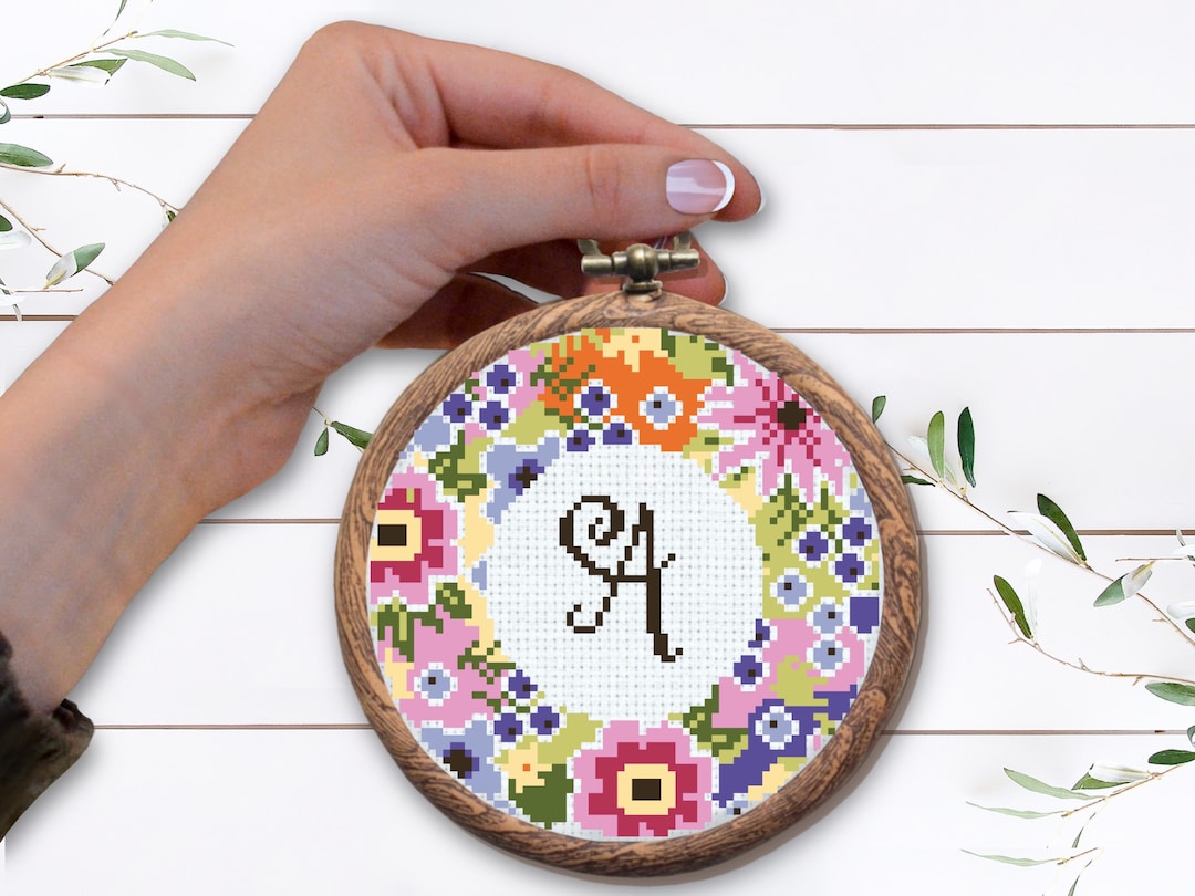 Monogram Cross Stitch Pattern, Easy Counted Cross Stitch Sampler ...