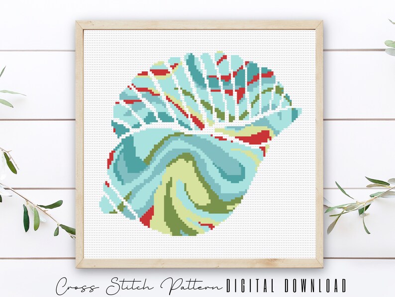 Modern Sea Life Cross Stitch Pattern Sea Shell Cross Stitch - Etsy