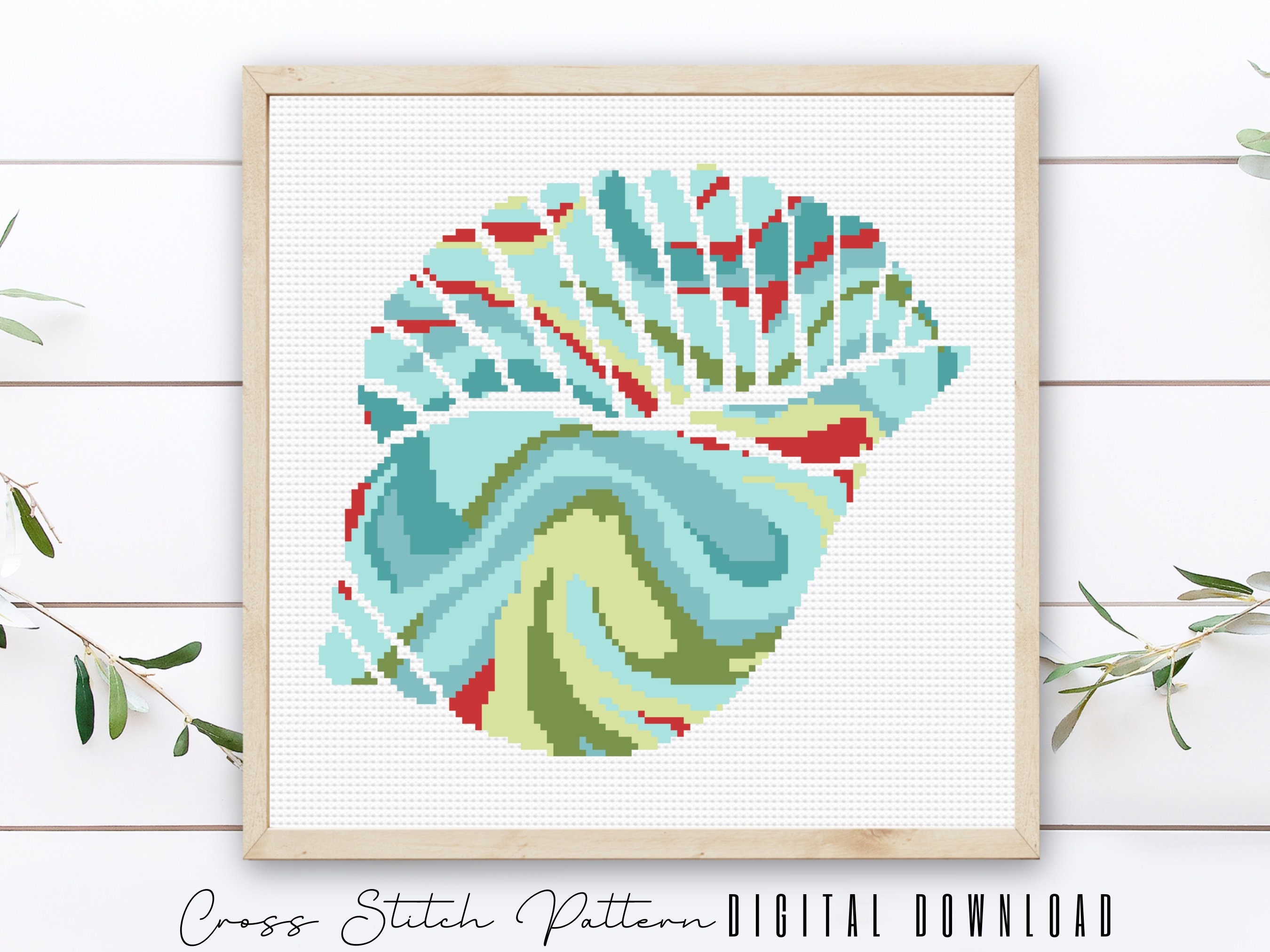 Modern Sea Life Cross Stitch Pattern Sea Shell Cross Stitch - Etsy