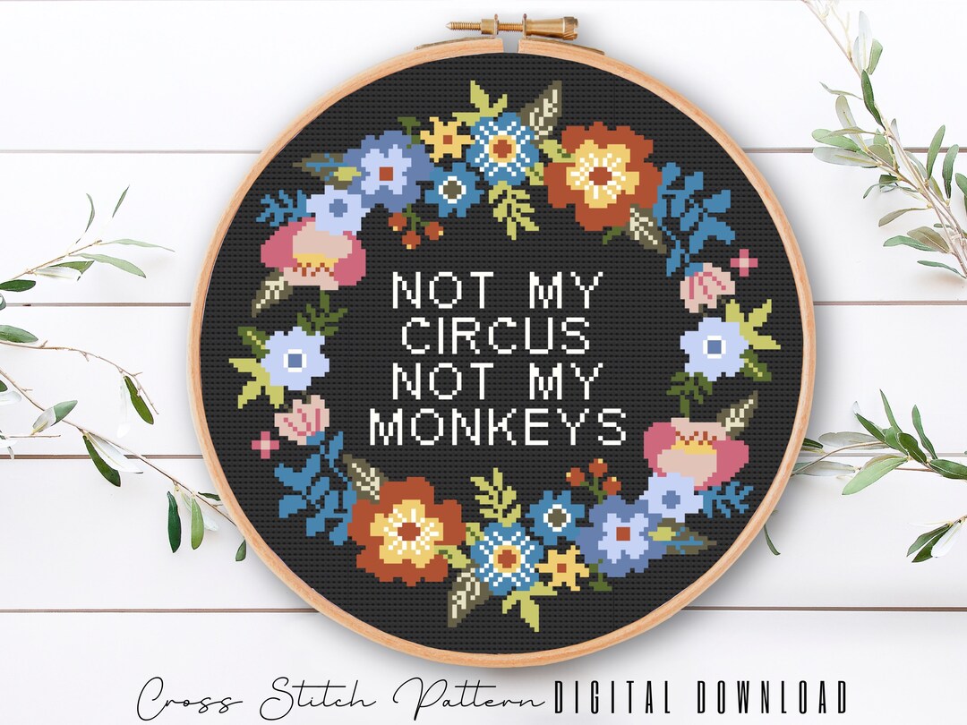 Floral Sassy Cross Stitch Pattern: Feminist Embroidery (digital ...