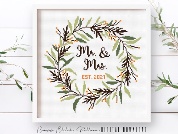 Wedding Modern Cross Stitch Pattern Personalized Counted - Etsy