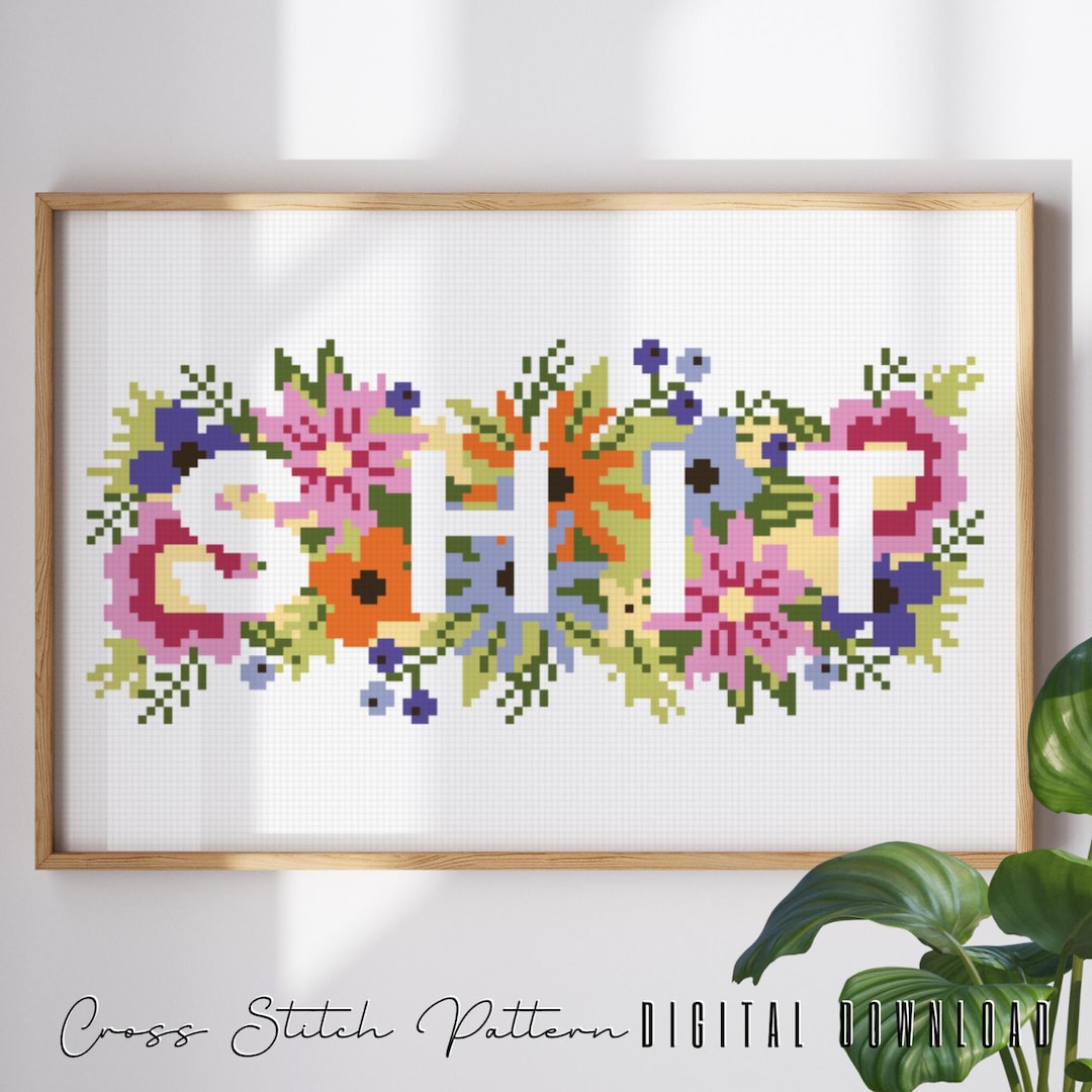 Floral Sassy Cross Stitch Pattern: Feminist Embroidery (digital ...