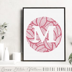Letter M Cross Stitch Alphabet Pattern Modern Monogram - Etsy