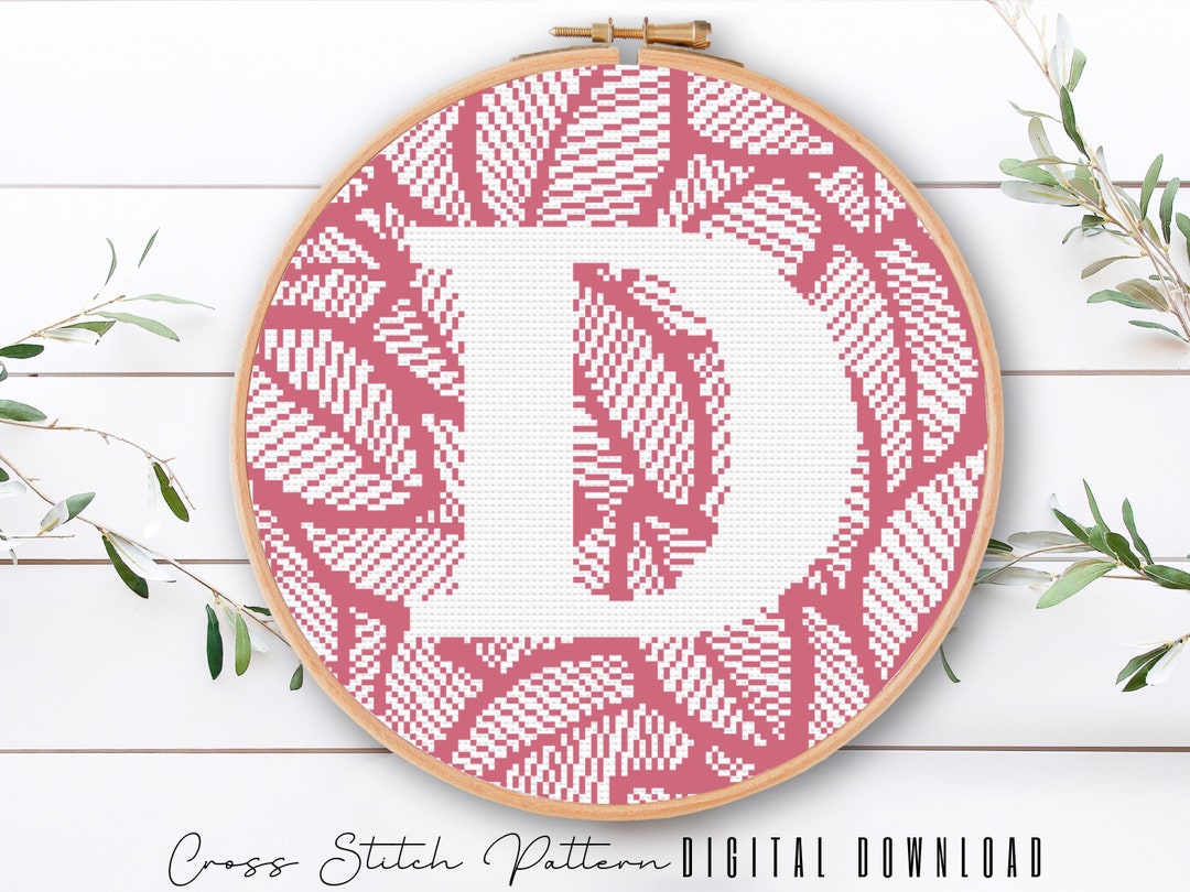 Letter D Cross Stitch Pattern: Modern Alphabet Monogram (digital ...