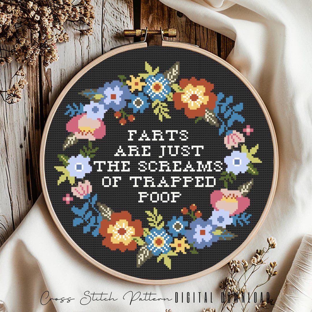 Floral Sassy Cross Stitch Pattern: Funny Feminist Embroidery (digital ...
