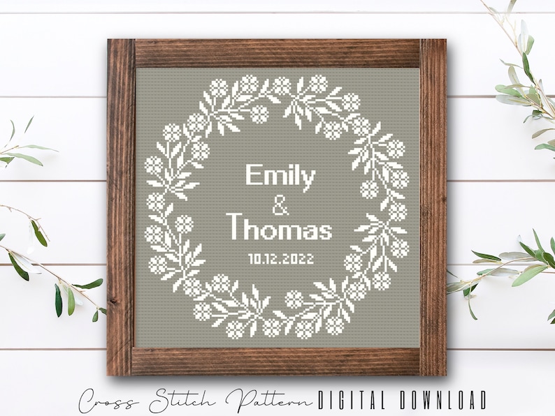 Wedding Modern Cross Stitch Pattern Personalized Counted - Etsy