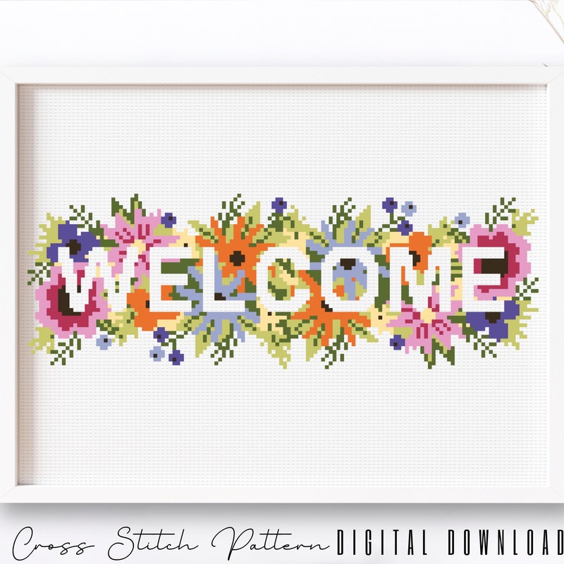 Welcome Cross Stitch Pattern - Etsy