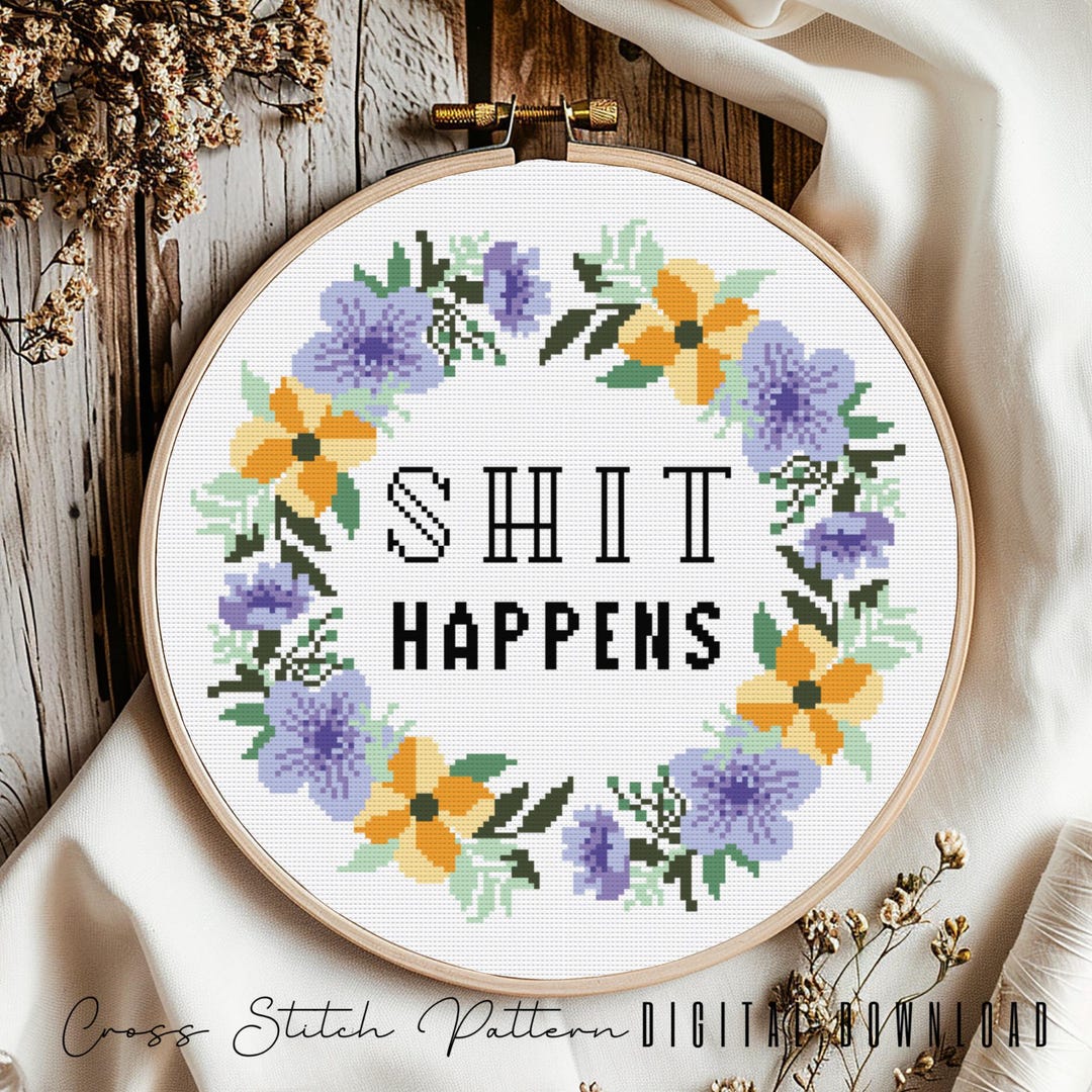 Floral Sassy Cross Stitch Pattern, Feminist Cross Stitch, Subversive ...