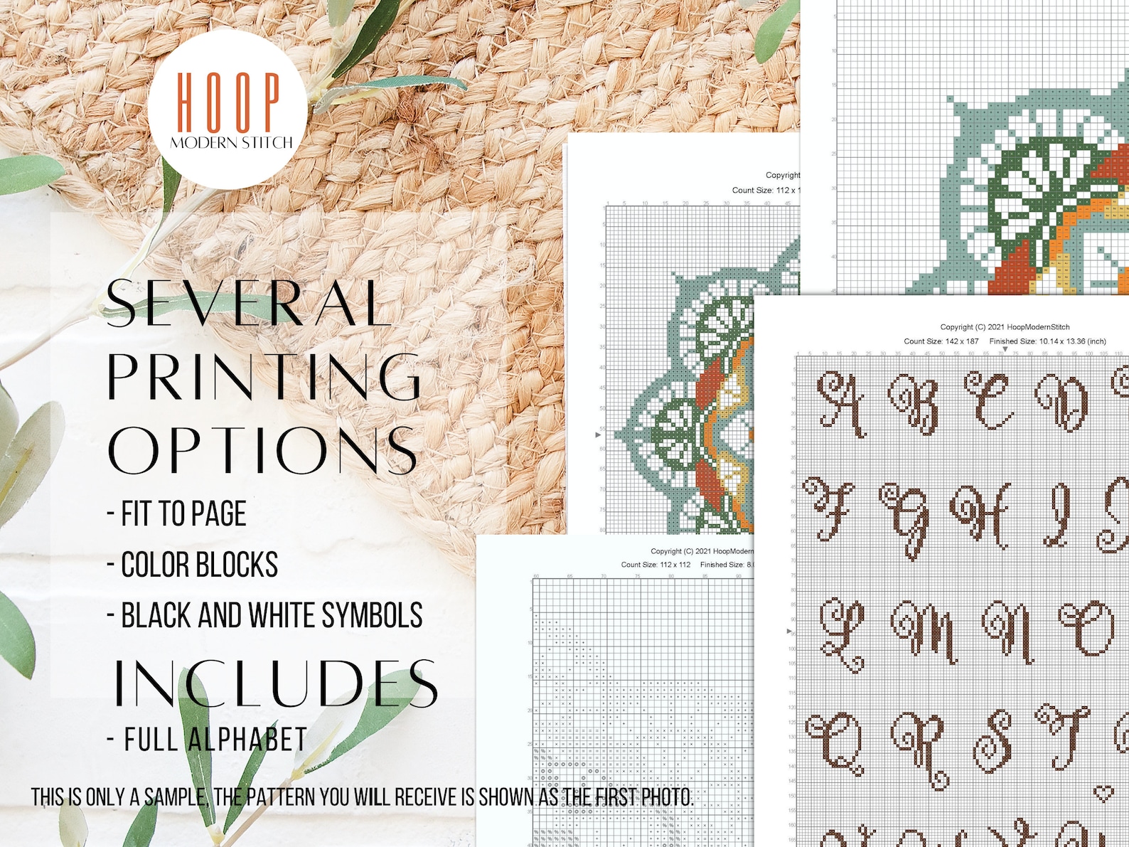 Monogram Cross Stitch Pattern: Easy Initial Embroidery (digital ...