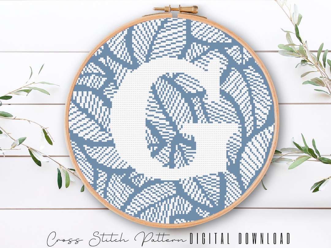 Letter G, Cross Stitch Alphabet Pattern, Modern Monogram, Counted Cross ...
