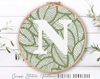 Letter M Cross Stitch Alphabet Pattern Modern Monogram - Etsy