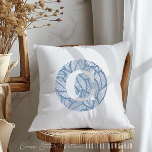 Letter C Cross Stitch Pattern: Modern Floral Monogram (digital Download ...