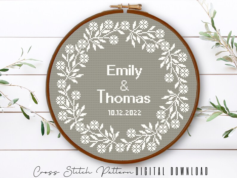 Wedding Modern Cross Stitch Pattern Personalized Counted - Etsy