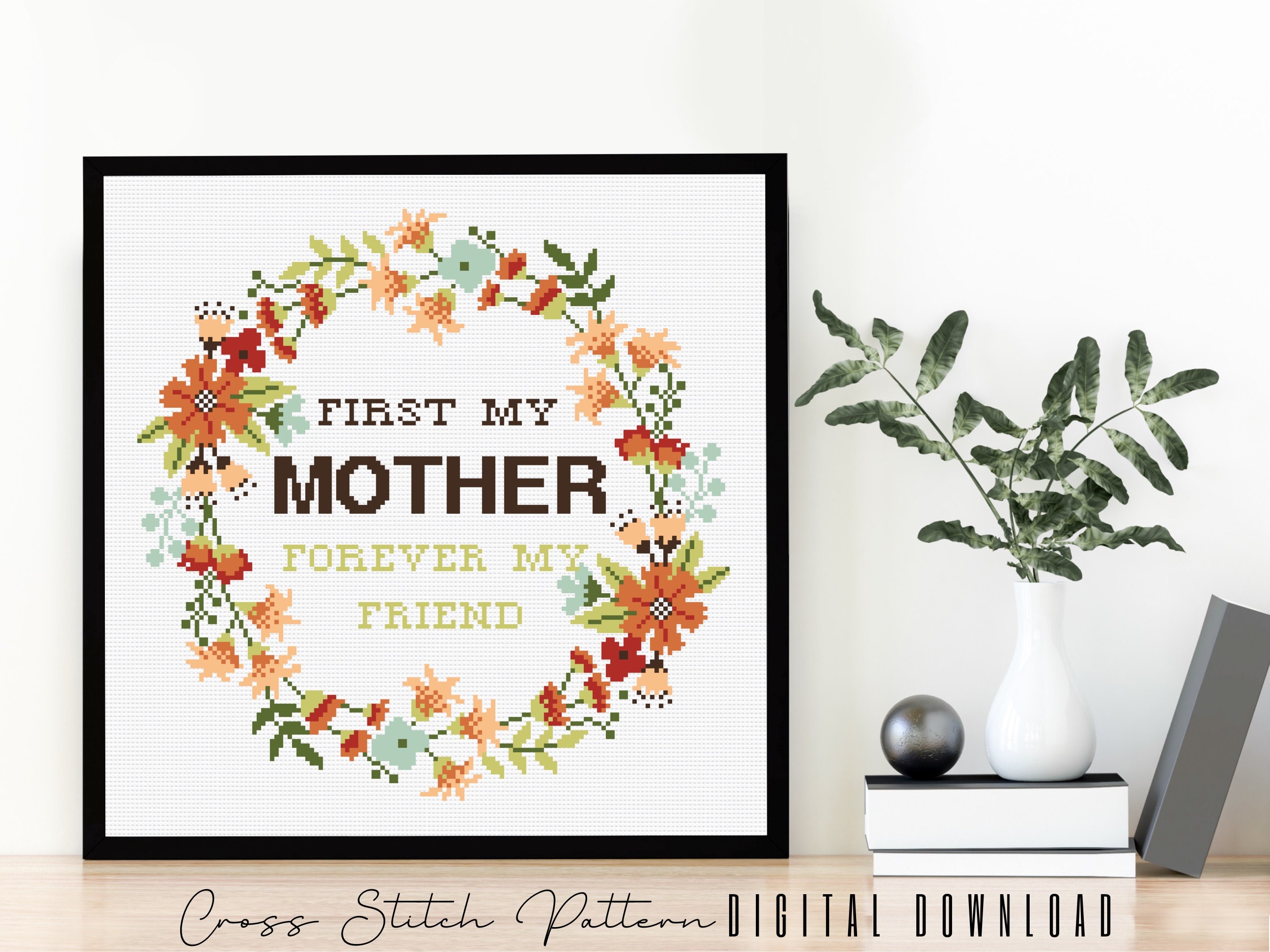 Mom Cross Stitch Pattern Mothers Day Gift Counted Cross - Etsy