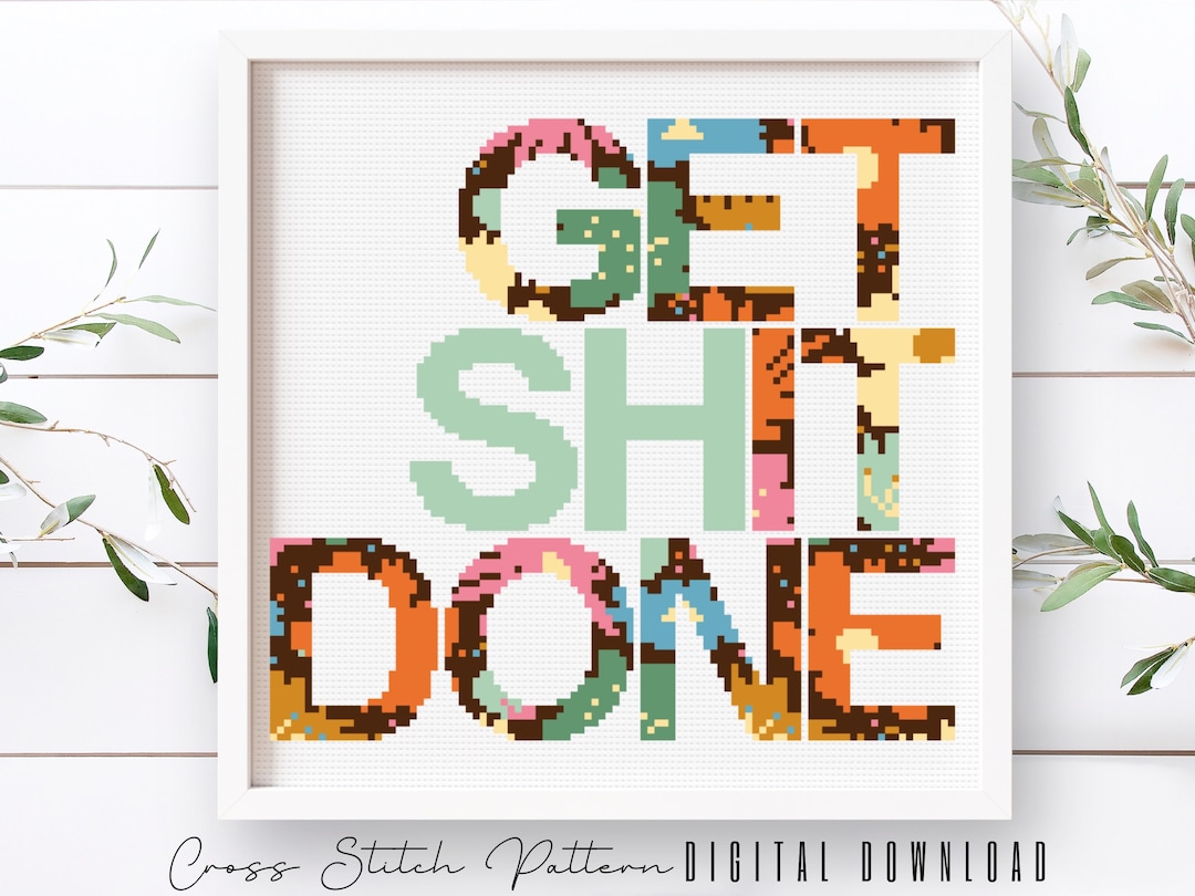 Floral Sassy Cross Stitch Pattern: Feminist Embroidery (digital ...