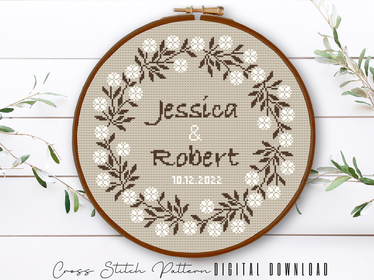 Wedding Modern Cross Stitch Pattern Personalized Counted - Etsy