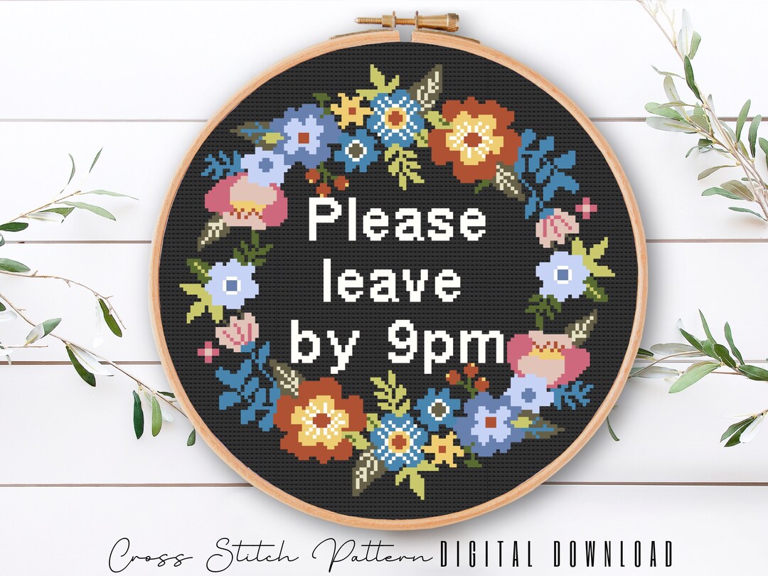 Floral Sassy Cross Stitch Pattern: Feminist Embroidery (digital ...