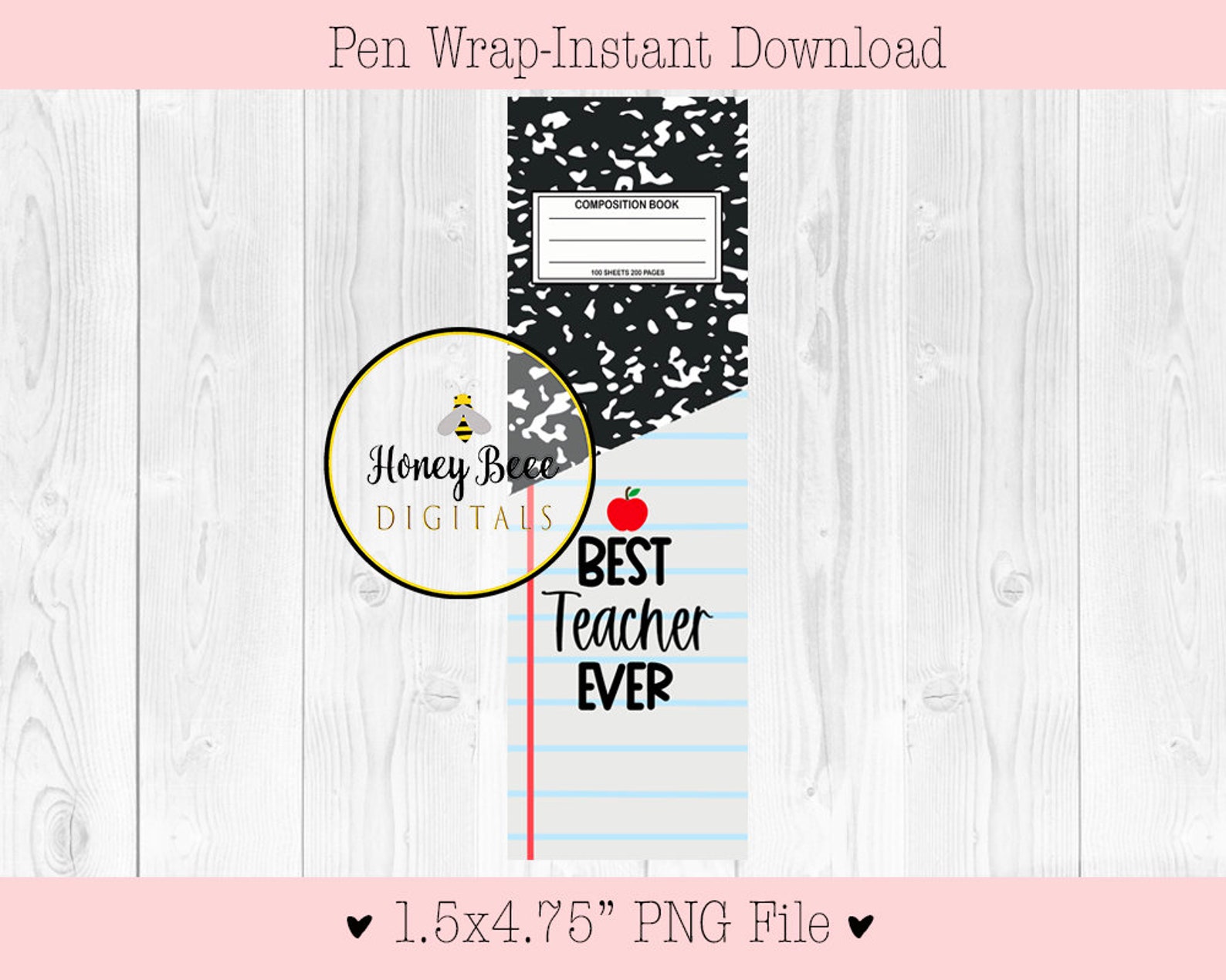 Composition Book PNG Pen Wrap Printing Ink Epoxy Pen - Etsy