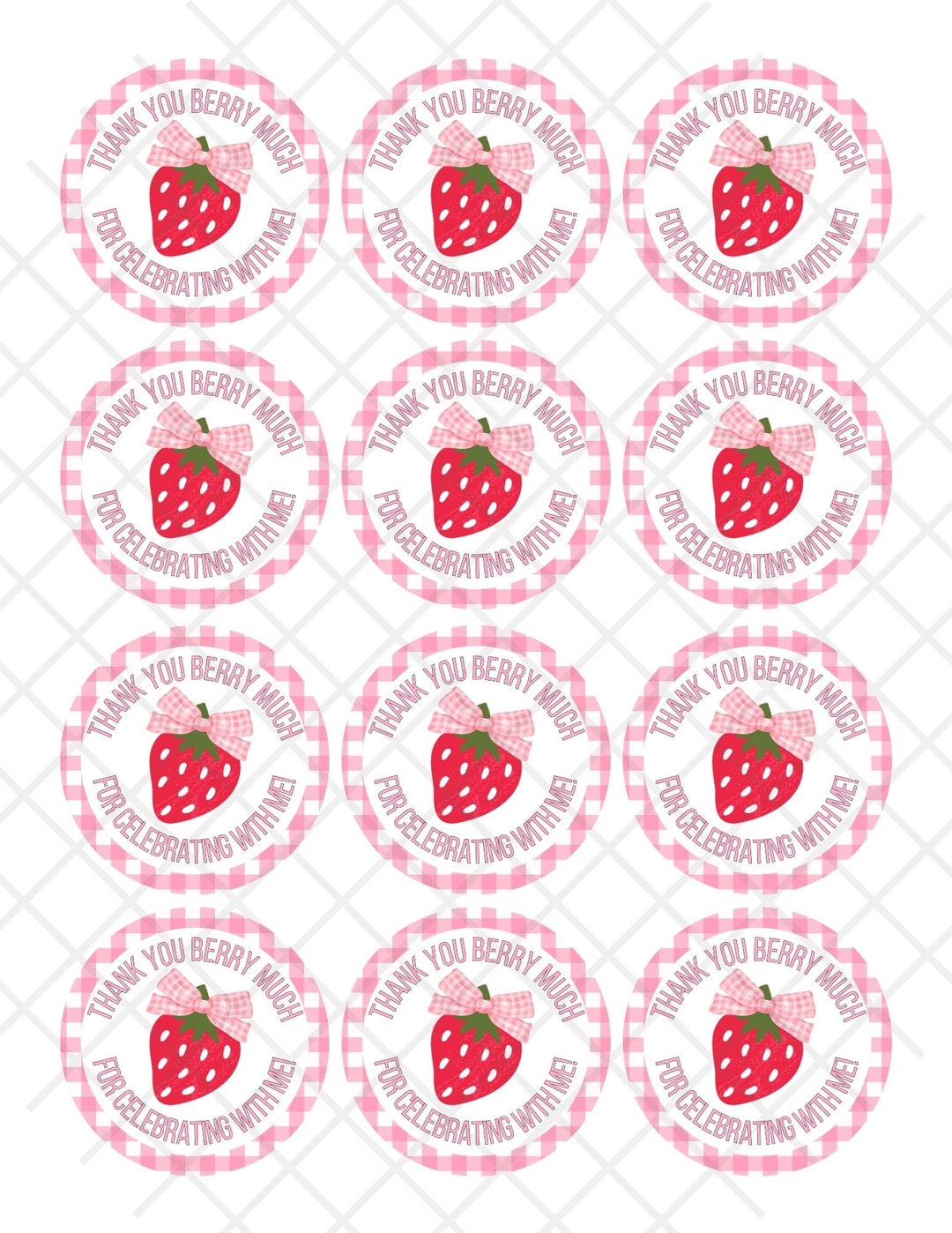 Berry First Birthday Tags Printable | Circles | Digital File | Tags ...