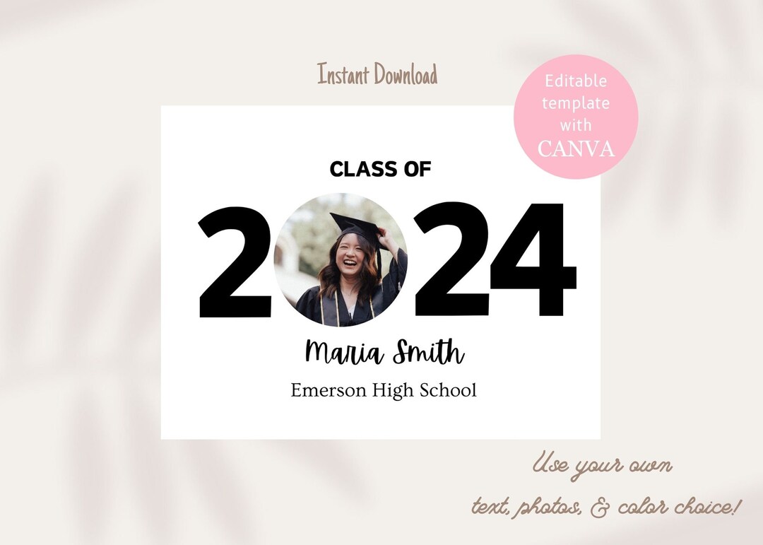Class of 2024 Grad Photo Template Graduation Gift Idea Milestone ...