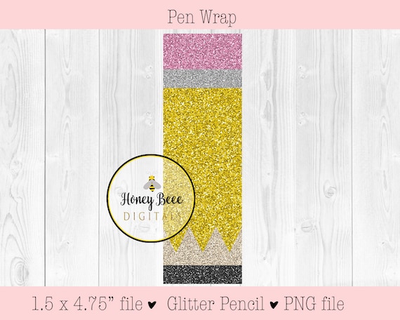 Digital Glitter Pencil PNG for Pen Wrap Printing Ink - Etsy