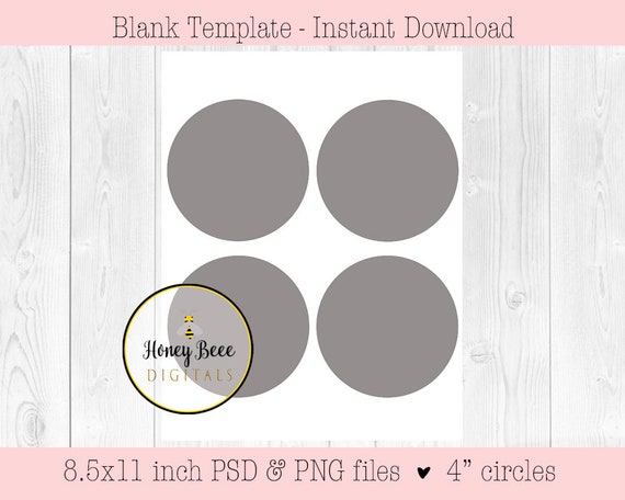 4 Inch Circle Template Blank DIY Design PSD PNG | Etsy