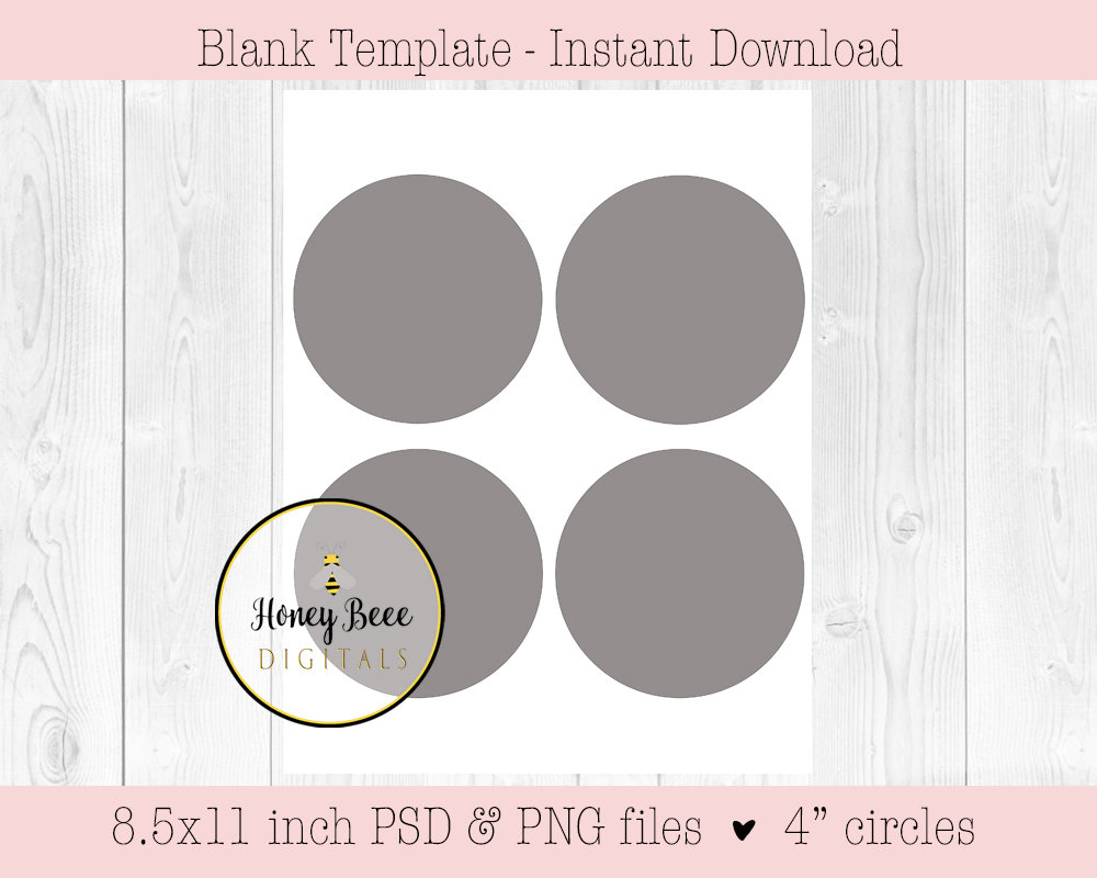 4 Inch Circle Template Blank DIY Design PSD PNG | Etsy