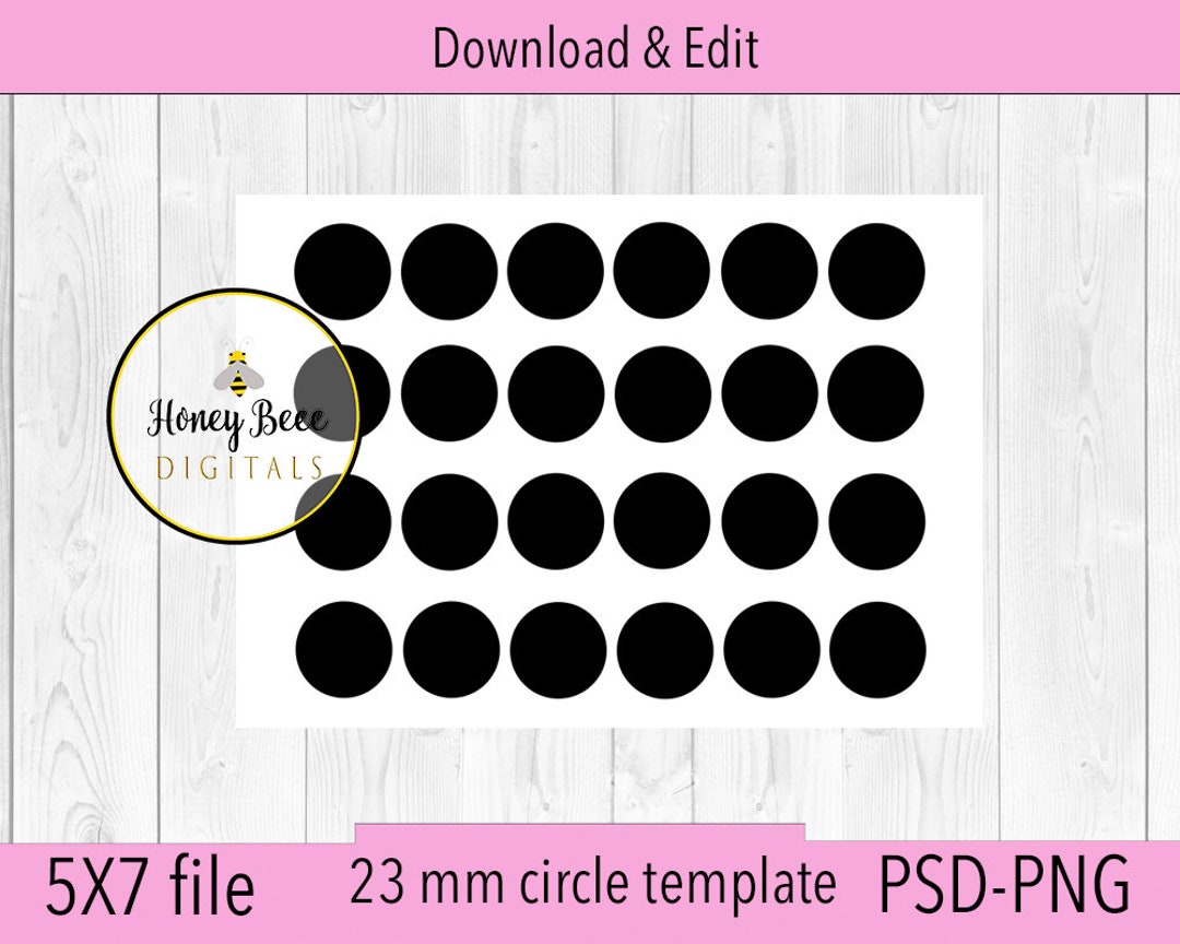 23 Mm Circle Template | Blank Template | DIY | Design | PSD | PNG ...