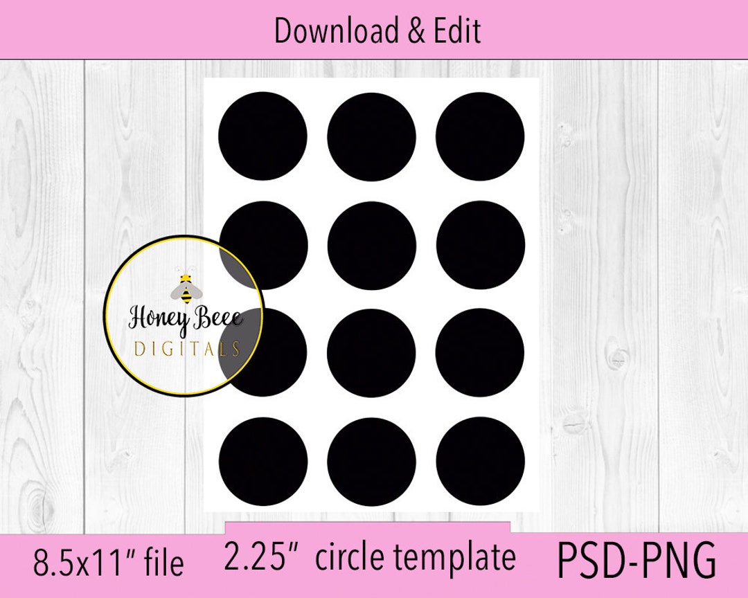 2.25 Inch Circle Template | Blank Template | DIY | Design | PSD | PNG ...