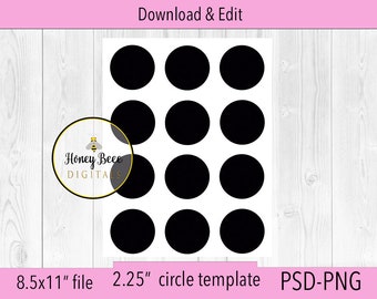 Blank Editable 2.25 Circle Template - Etsy
